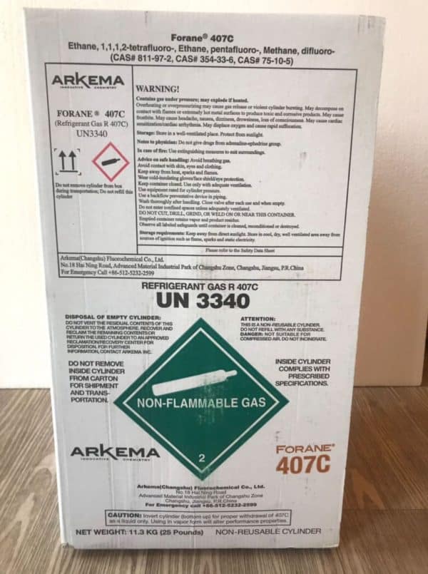 น้ำยาแอร์ r407c 11.3kg FORANE ราคาส่ง ถูกกว่าตามตลาด 15 %